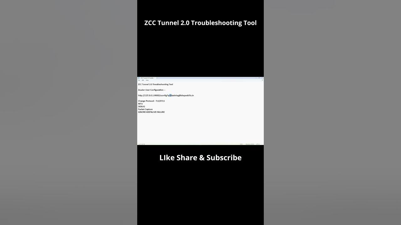 Zcc Tunnel 2 0 Troubleshooting Tool Shapeskills Shapeskills Zcc