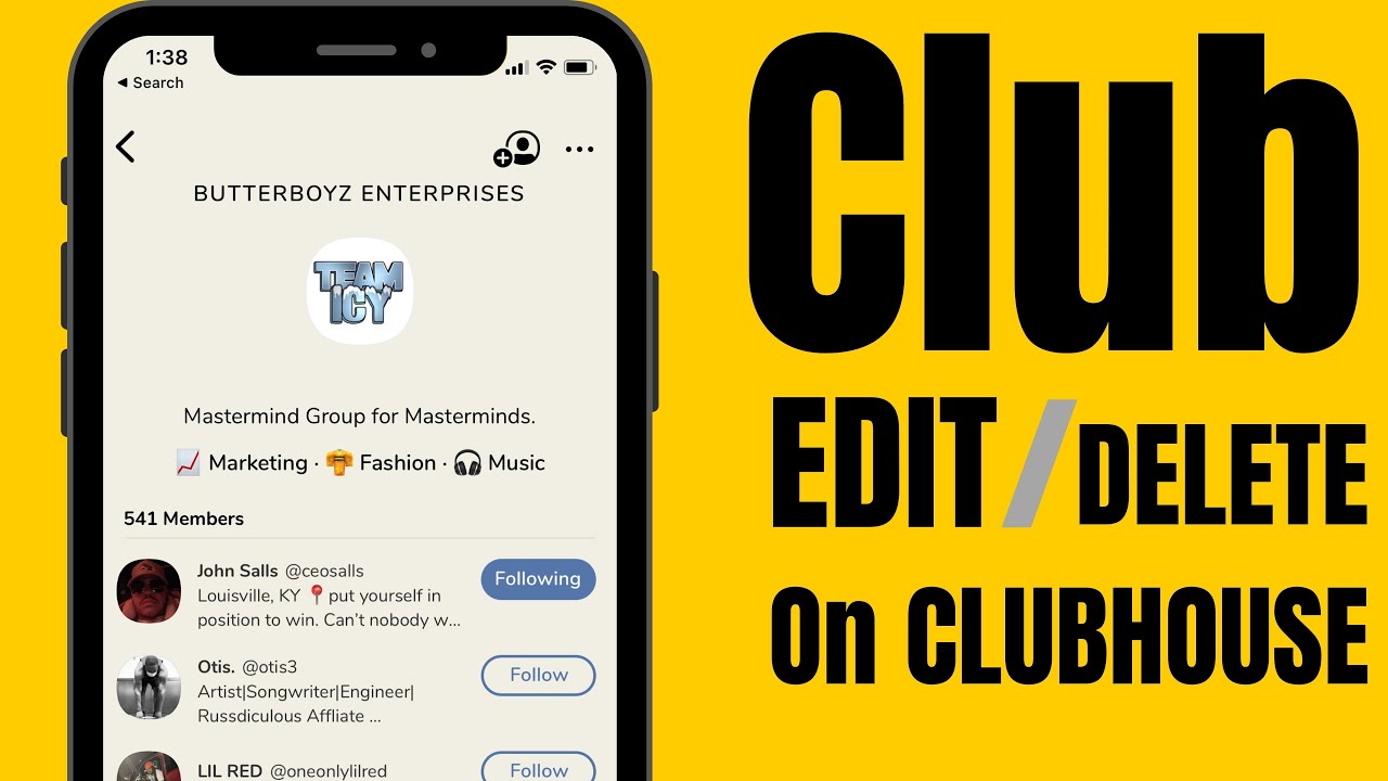 How to Close, Edit & Remove Club on Clubhouse App - YouTube