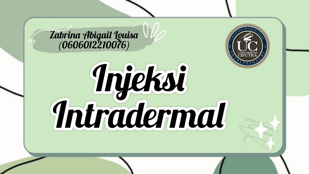 💉TRAMED Injeksi Intradermal💉 || Zabrina Abigail Louisa (0606012210076 ...