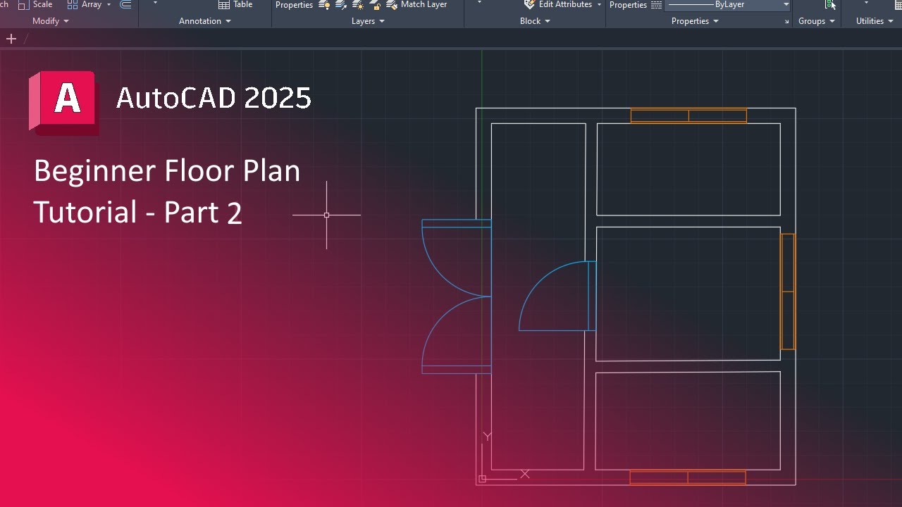Create a SIMPLE Floor Plan: AutoCAD 2025 - Part 2 of 2 - YouTube