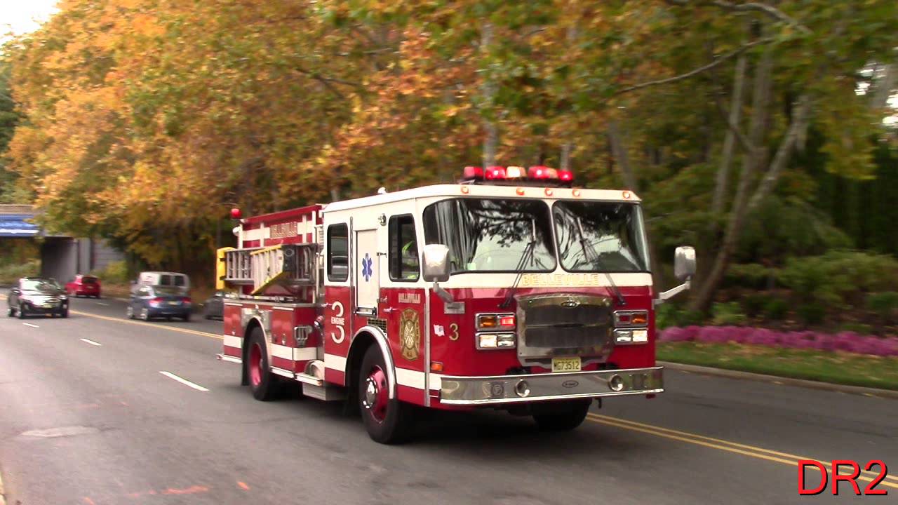 Belleville Fire department Engine 3 And Car 2 Responding 10-27-15 - YouTube