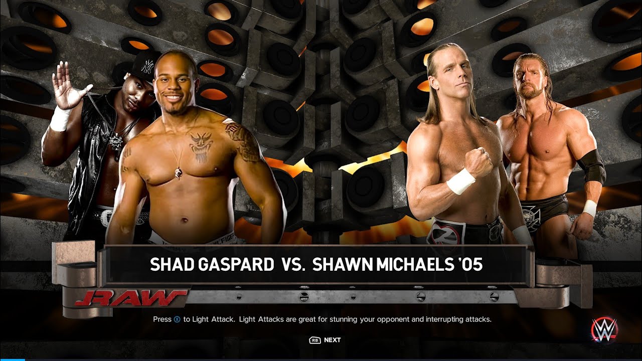 EP 1: SHAD GASPARD WITH JTG VS HBK WITH TRIPLE H SINGLES MATCH - YouTube