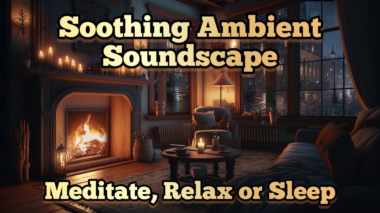 Ambient Music Soundscape | Relaxing Music, Soothing Rain & Crackling ...