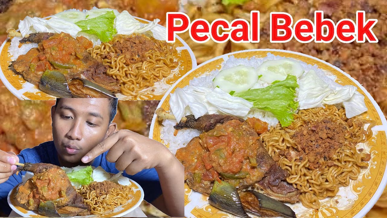 Makan Pecel Bebek Pedas dan Indomie Goreng | ASMR MUKBANG INDONESIA ...