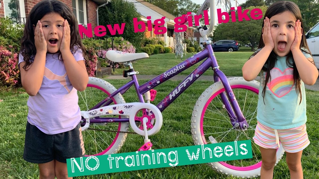 new bike with no training wheels - YouTube