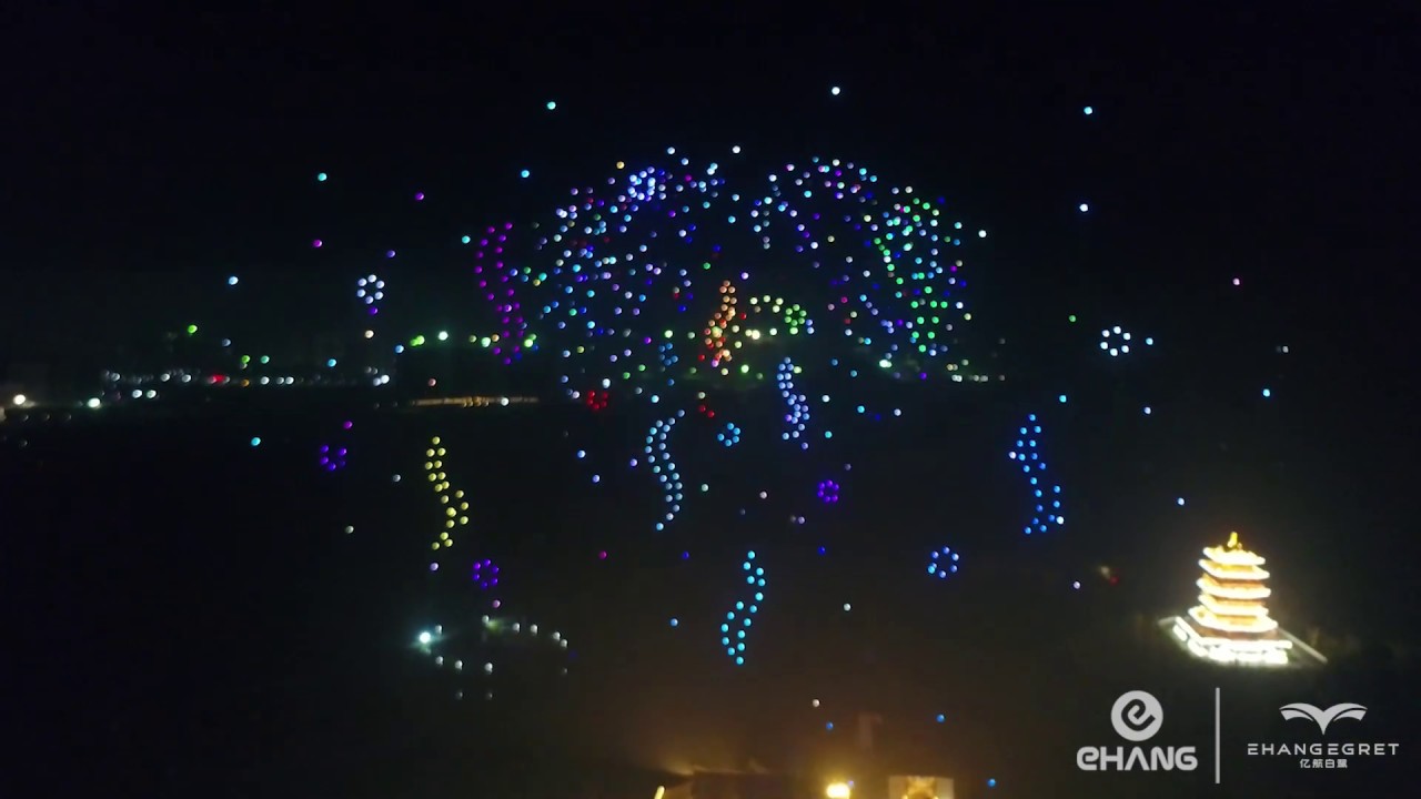 EH drone light show 1000 drones Mid Autumn Festival, more info at https ...