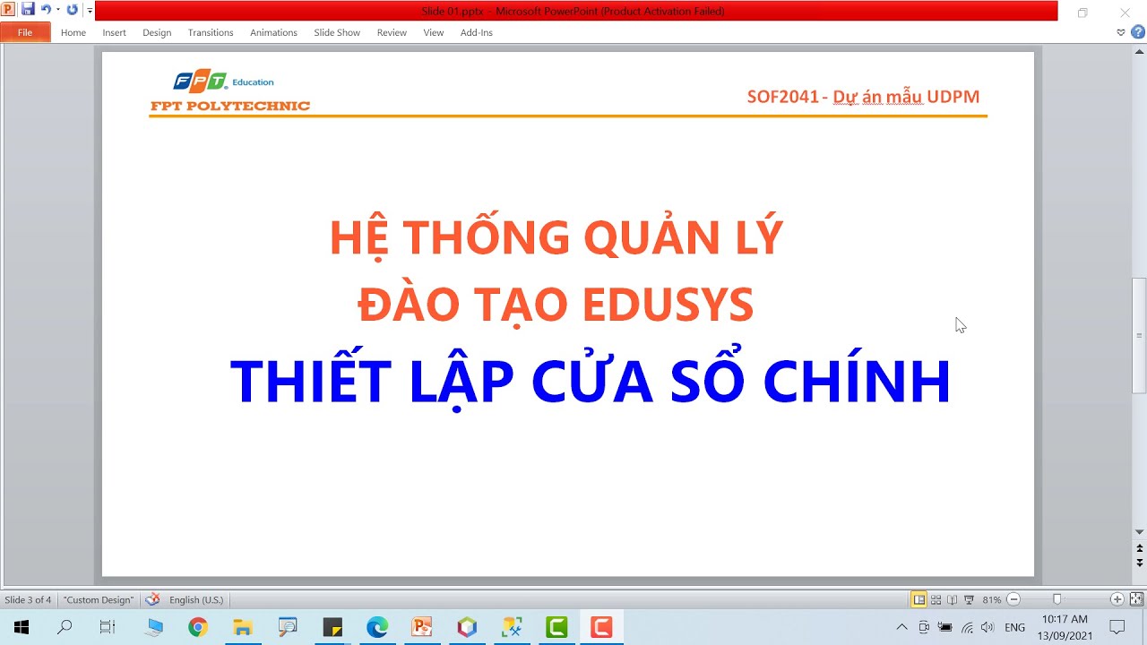 SOF2041 DuAnMau UDPM Thiết kế trang chính EduSysP6 - YouTube