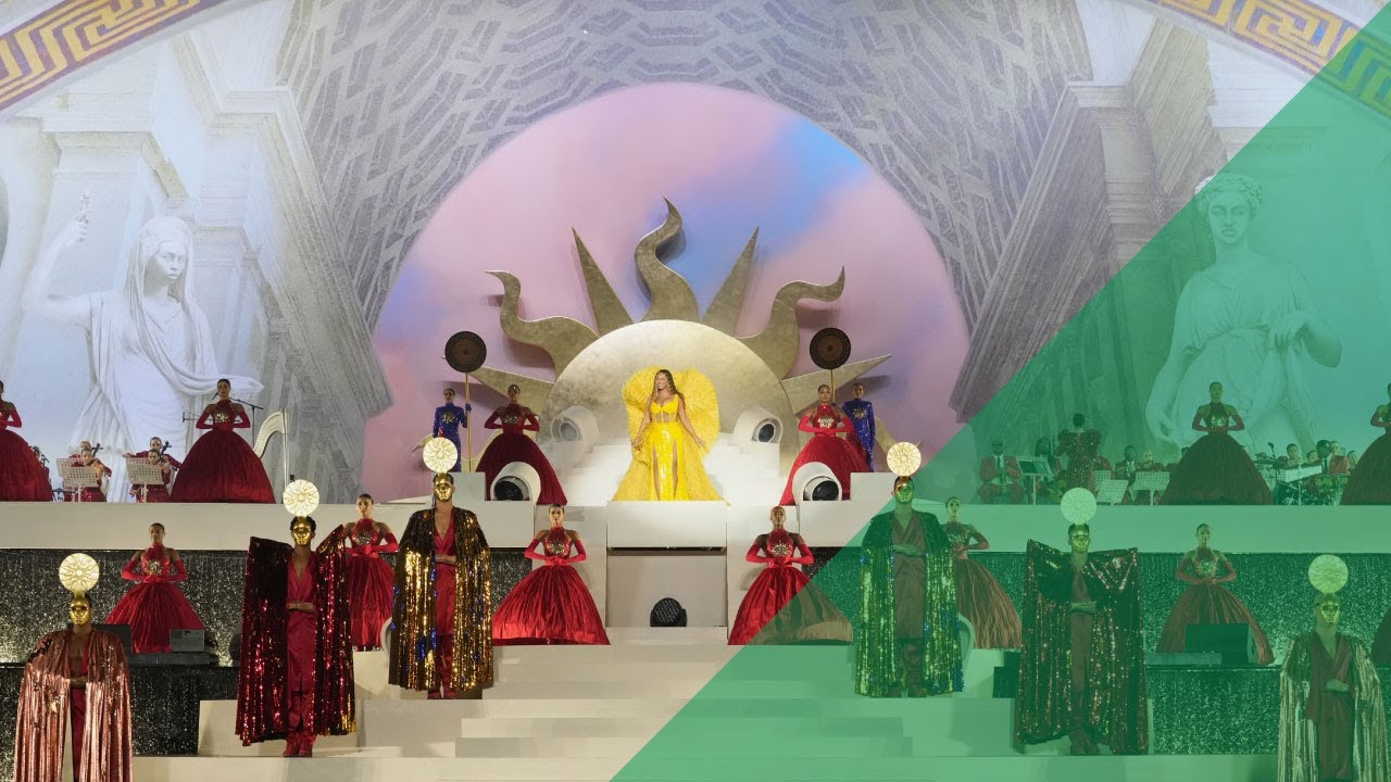 XL-printed stage backdrop for Beyoncé's outdoor concert - YouTube