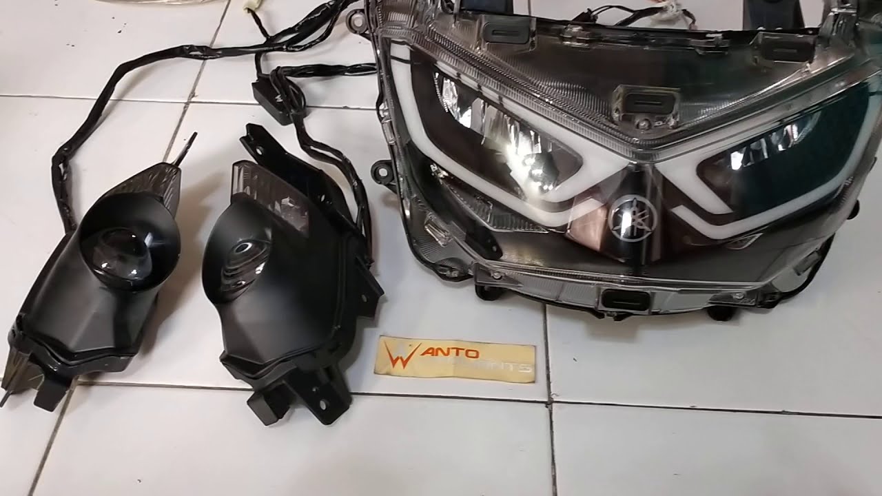 Custom headlamp + sein foglamp nmax new 2020 - YouTube