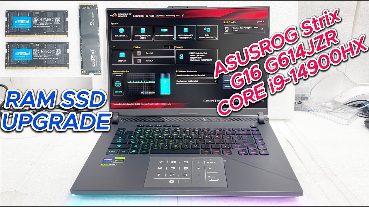ASUS ROG Strix G16 G614JZR i9-14900HX RAM SSD Upgrade | 614JZR-I9321G ...