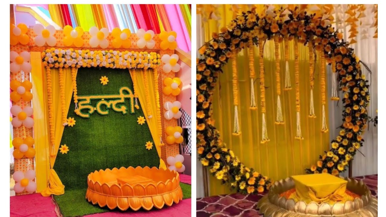 10 Best Haldi Stage Decoration || Haldi Decoration || Stage Decoration ...