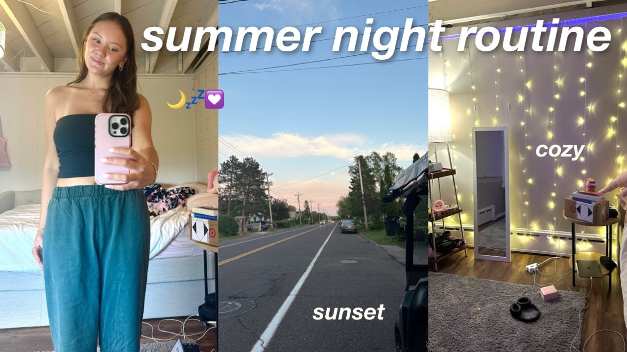 summer night routine 🌙 work, sunset, selfcare! - YouTube
