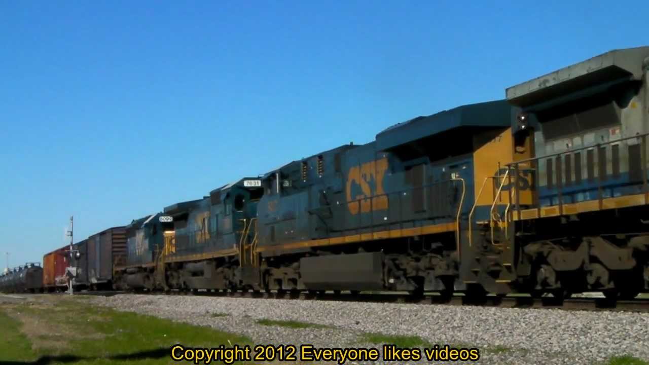 CSX 7812 & 3 more on the UP in Mesquite, Tx. 02/25/2012 © - YouTube