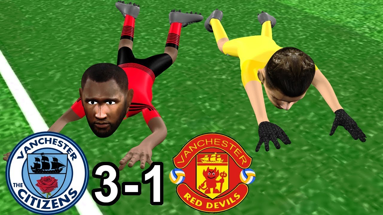 Manchester City vs Manchester United 3-1 | Animated Parody | Goals and ...