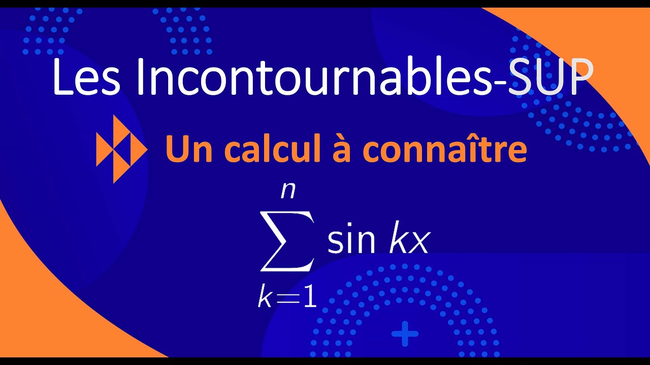 (Nombres complexes) Un calcul a connaître- une somme de sinus - YouTube