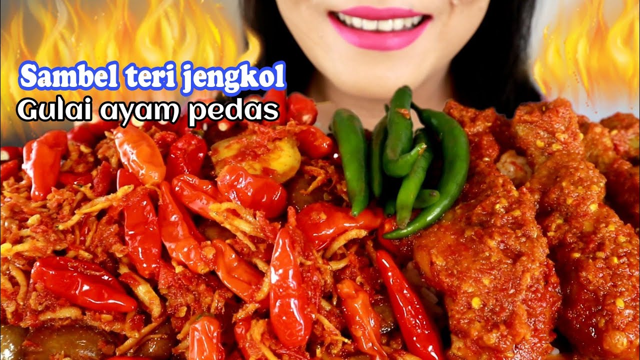 Asmr Sambel Teri Jengkol Gulai Ayam Pedas Indonesian Food Asmr