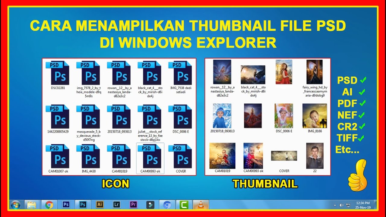 CARA MENAMPILKAN THUMBNAIL FILE PSD DI WINDOWS EXPLORER - YouTube