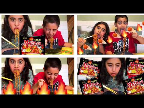 SPICY KOREAN FIRE NOODLE CHALLENGE! *GONE WRONG* *FARTING* - Sister VS. Brother