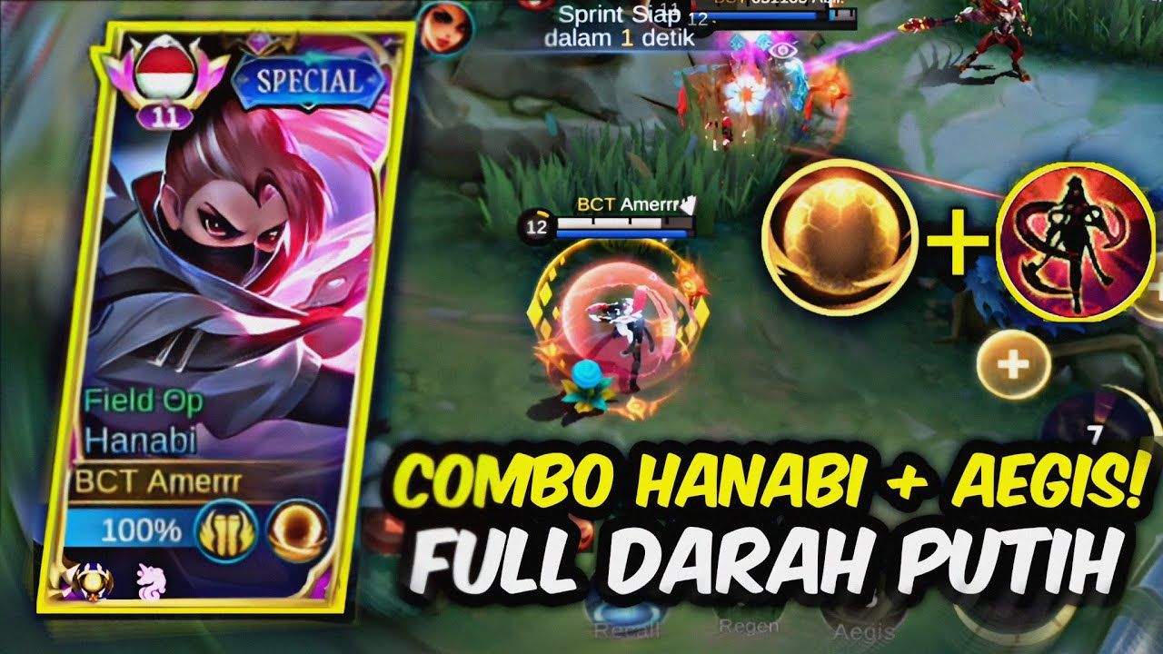 COMBO SKILL 1 + AEGIS FULL DARAH PUTIH! BEST BUILD HANABI TERBARU 2023 ...