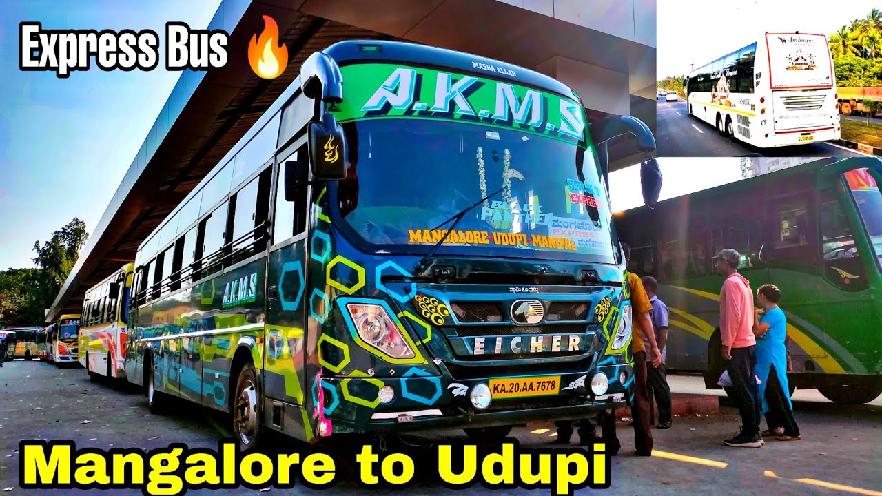 Mangalore Express Bus Journey Mangalore To Udupi Volvo Overtakes mangalore-express-bus-journey-mangalore-to-udupi-volvo-overtakes