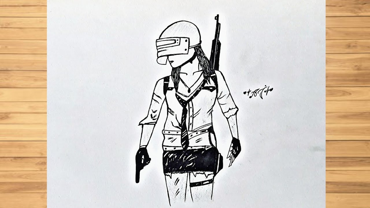 pubg girl character sketch drawing ||how to draw step by step ||sketch ...