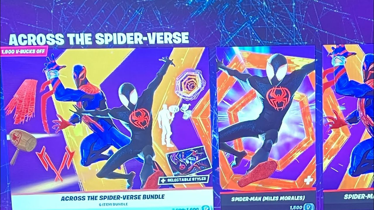 Fortnite gameplay van de Across The Spider-Verse Bundle(Miles Morales ...