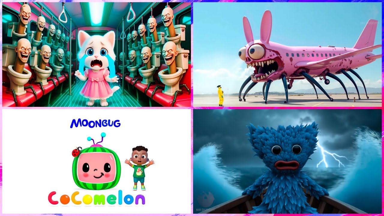 SCHOOL BUS MONSTER 🆚 Cocomelon🆚PINKI INFECTED SKY🆚 INFECTED SKY HUGGY ...