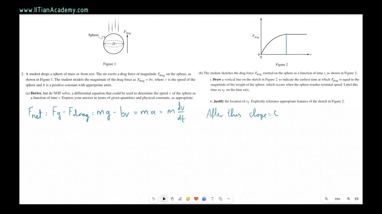 AP Physics C:Mechanics Algebra Based 2024 FRQ Video Solution set 2 Q2b ...