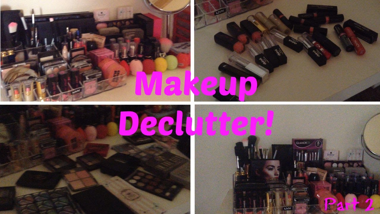 Makeup Collection Declutter! Part 2: Desk - YouTube