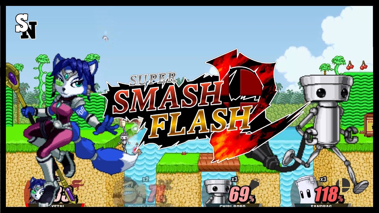 Super Smash Flash 2 | Krystal Gameplay (Free For All) - YouTube