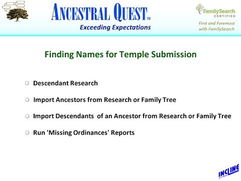 Finding Names for Temple Submission - YouTube