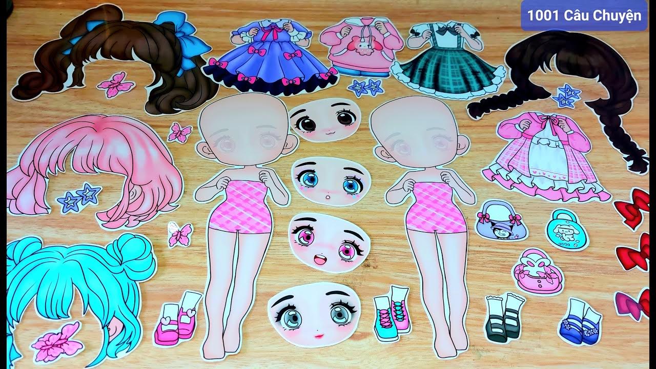 Thiết kế sổ sticker Tóc, Váy, Giầy, Túi sách Mitsumi & Kuromi - Tạo búp ...