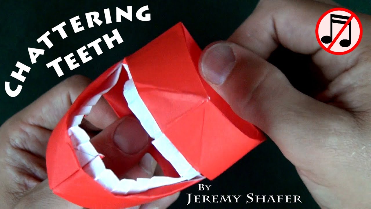 Origami Chattering Teeth (no music) - YouTube