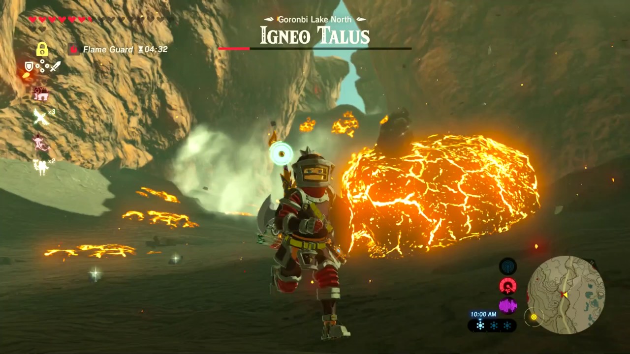 Legend of Zelda: BOTW boss fight: Igneo Talus: location/strategy - YouTube