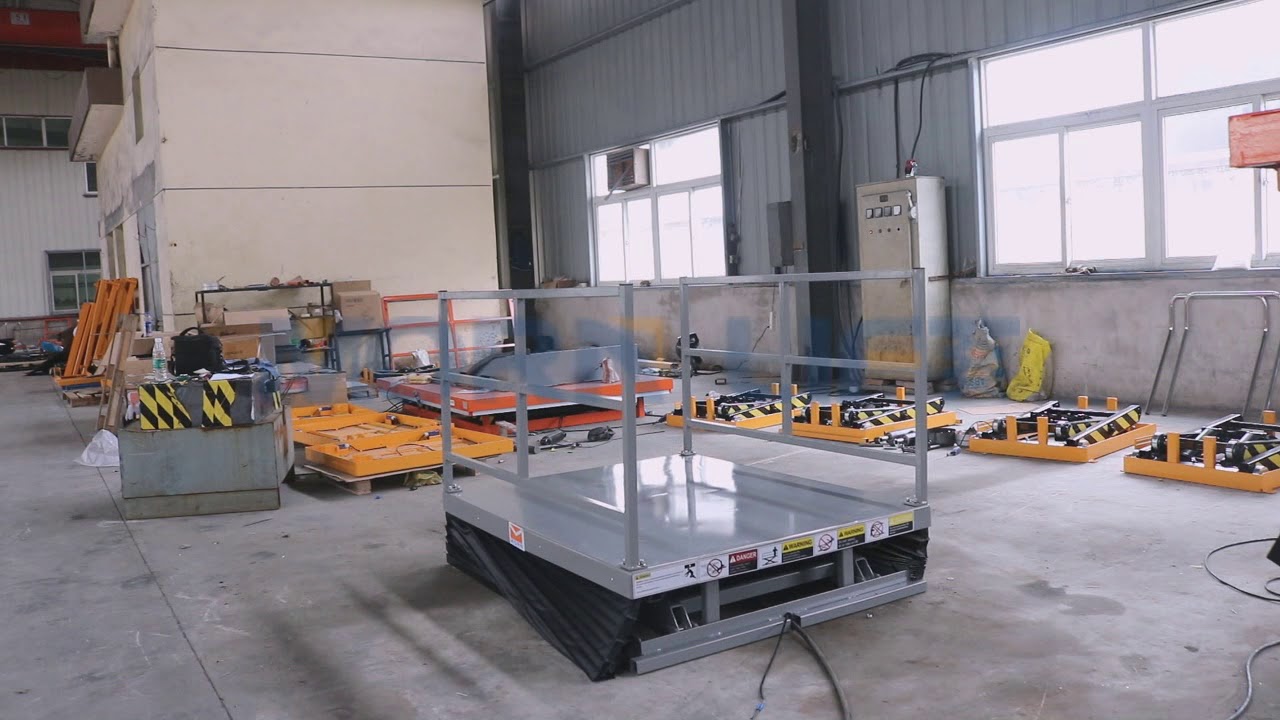 Text before shipment of 10ton 0.65m stationary scissor lift platform ...