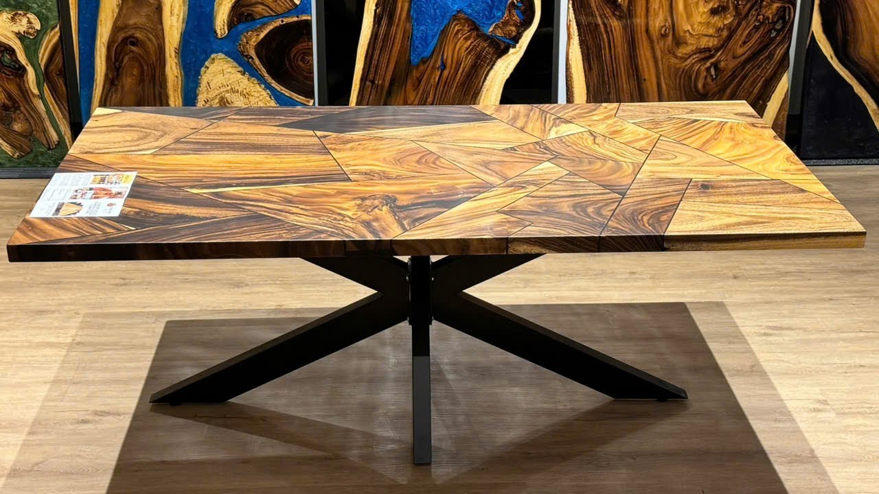 NTS002075 | Cubism Dining Art Table | Wooden Table Made from Sculpted ...