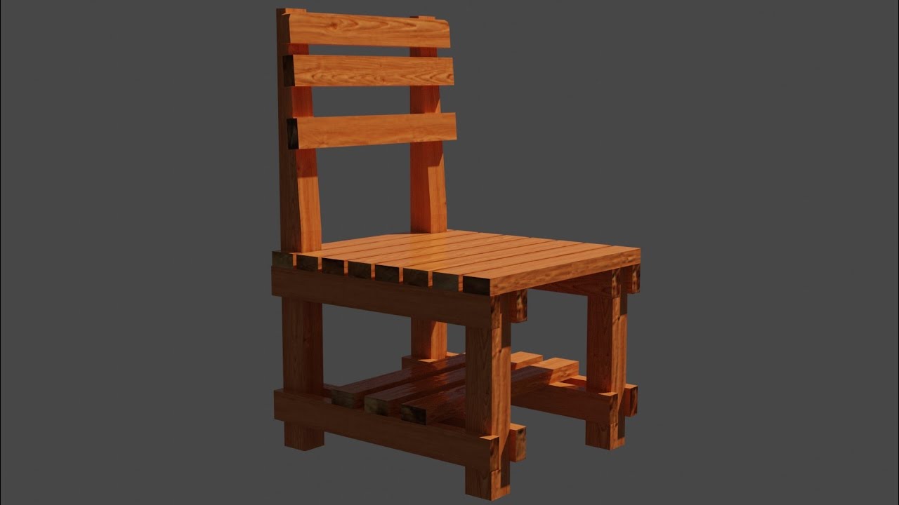 Time lapse creation of a 3d wooden chair in Blender 2.8+ including ...