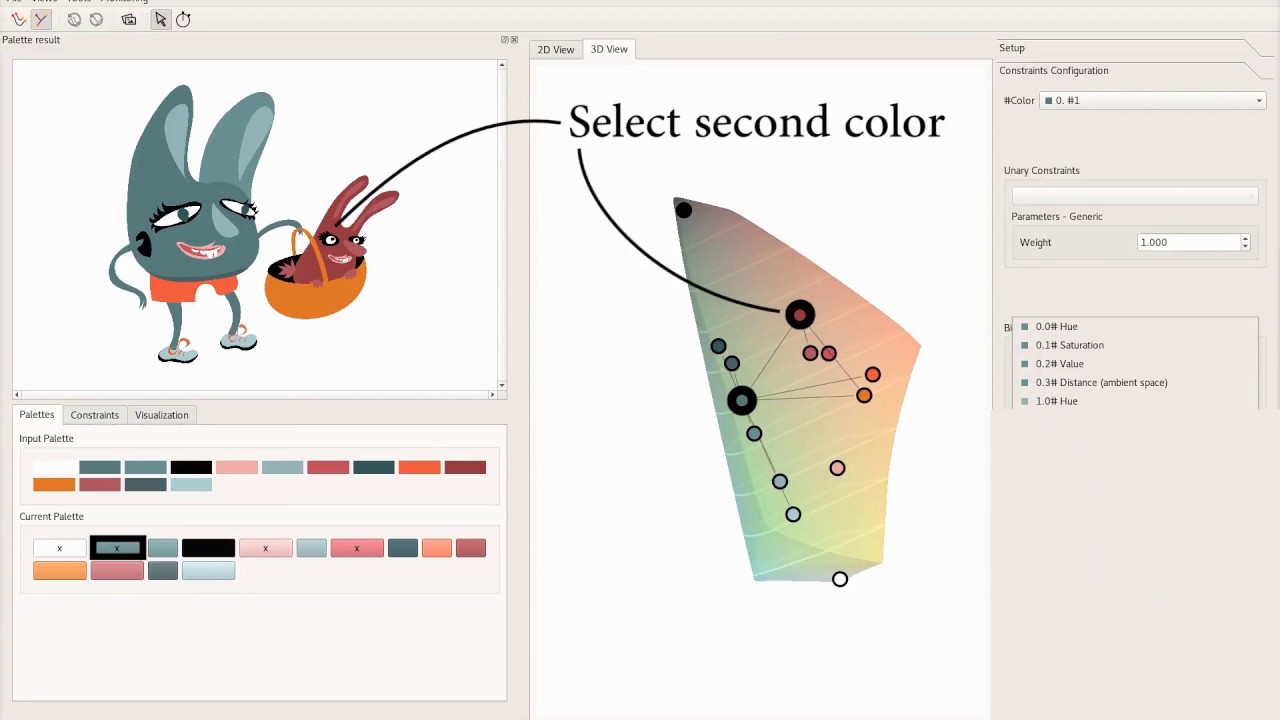 Constrained Palette-Space Exploration - Constraints Editing - YouTube