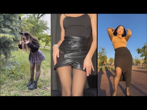 Sweet Compilation Girl dance black pantyhose nude tights #65
