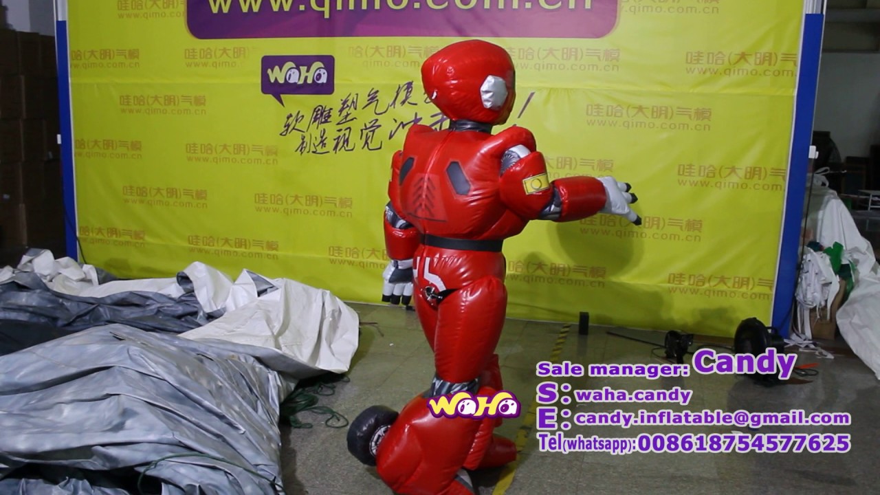 Cheapest inflatable walking robot suit ,inflatable robot costume - YouTube