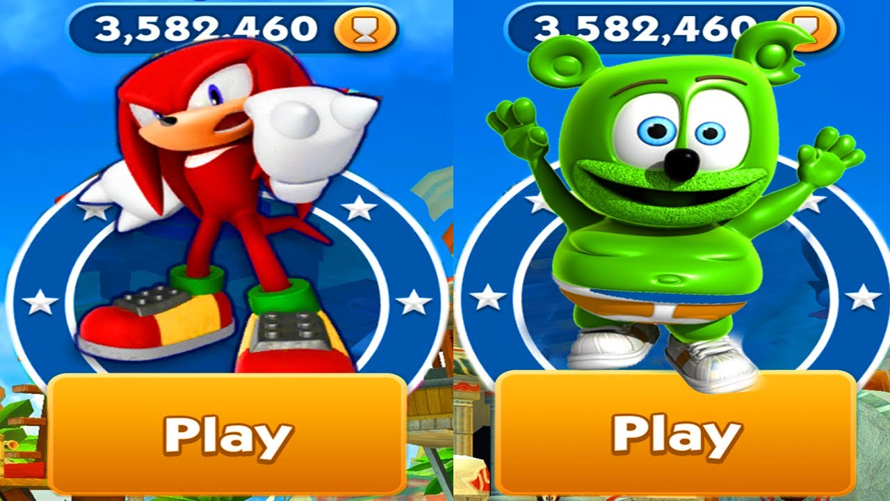 Sonic Dash vs Gummy Bear Runner - Knuckles vs All Bosses Zazz Eggman ...