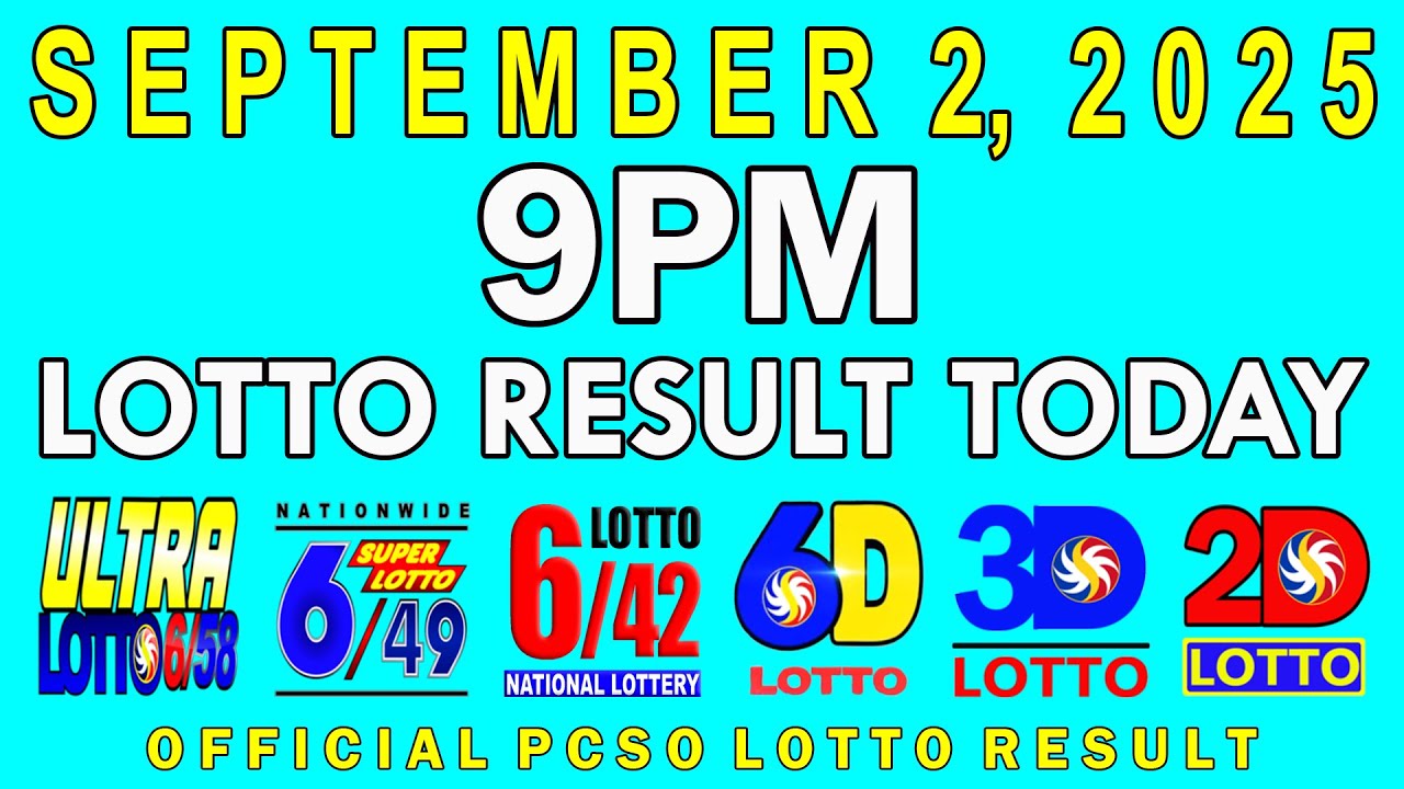 9pm Lotto Result Today September 2 2025 PCSO - YouTube