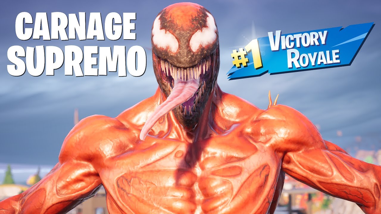 Victoria con la skin CARNAGE SUPREMO Fortnite - YouTube