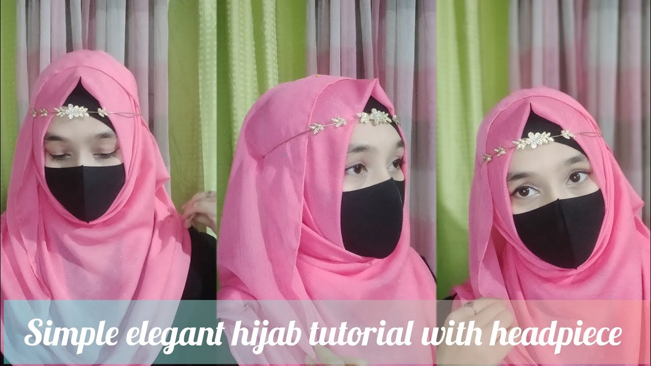 Simple elegant hijab tutorial with headpiece || Hijab style || Jannatul ferdous ️ - YouTube
