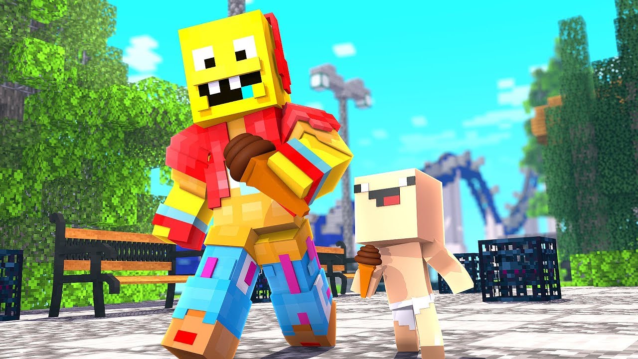 EL BEBÉ NOOB CONOCE AL HELADO HERNY EN MINECRAFT TROLL 🍦 - YouTube