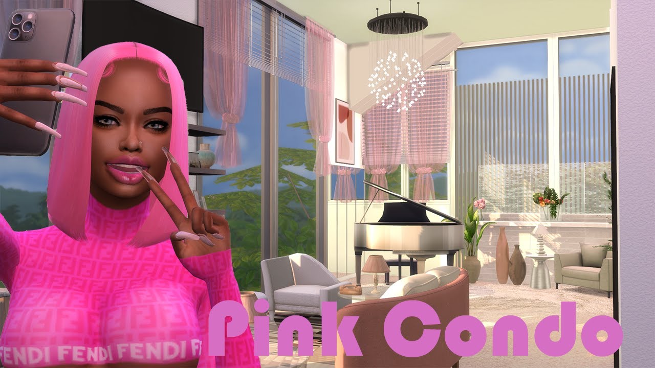 The Sims 4 | Luxury Pink Condo Tour 🤍 Download + furniture CC FOLDER ...