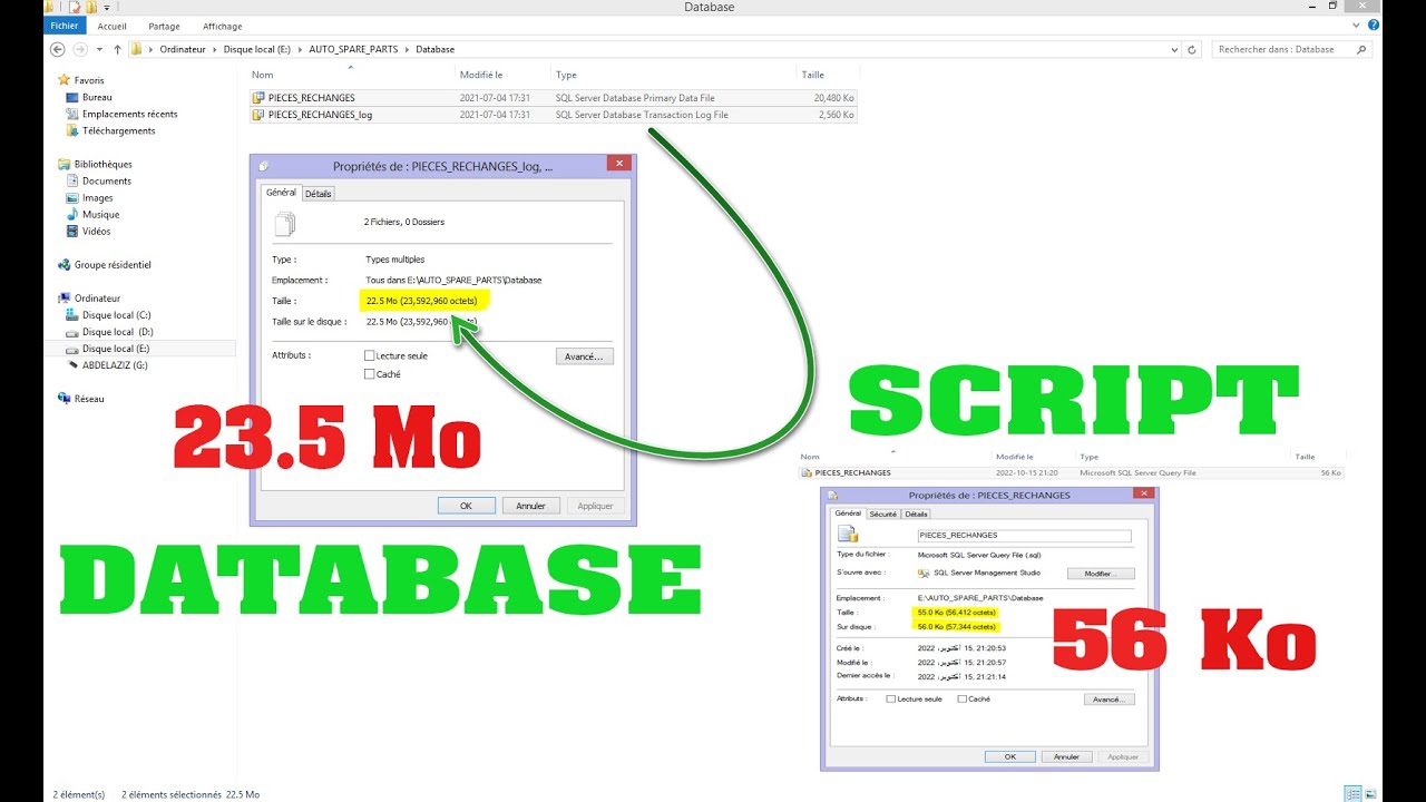 #Size_Database_VS_Size_Script - #حجم_قاعدة_البيانات_السكيو_آل_سيرفر ...