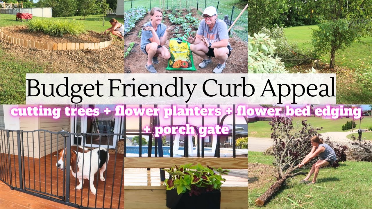 BUDGET FRIENDLY CURB APPEAL | FLOWER BED EDGING + PORCH PLANTER BOXES ...