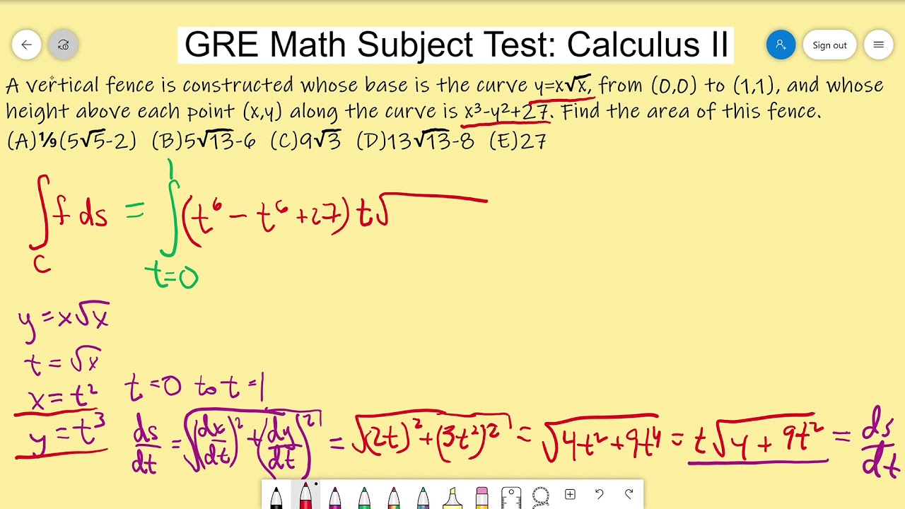 Cracking the GRE Math Subject Test - Calculus II #24 (Medium) - YouTube