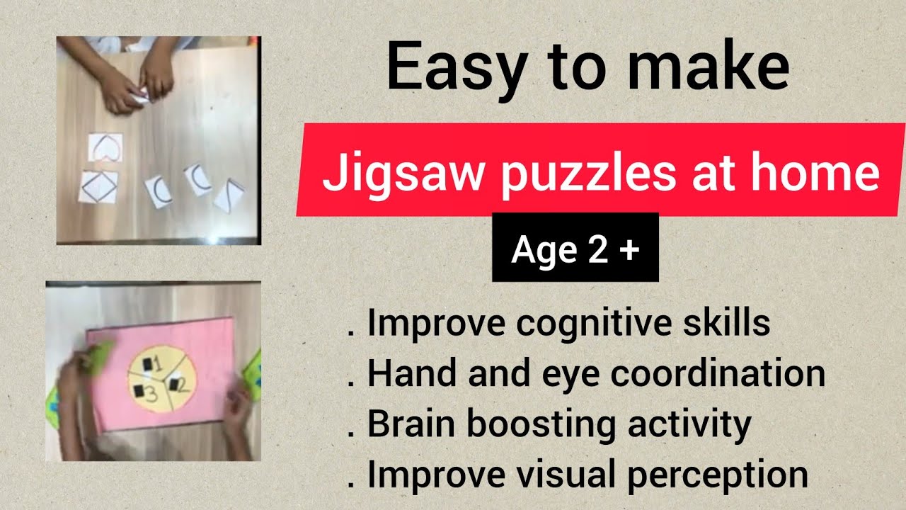Easy to make jigsaw puzzles at home/benifits and steps/age 2+ - YouTube